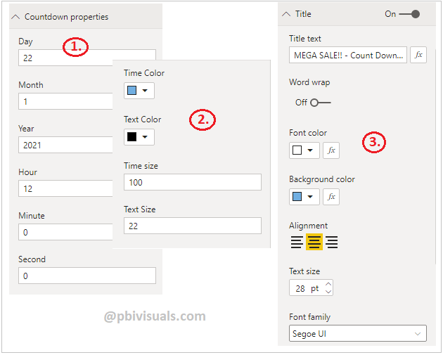 Count Down Timer custom visual - PBI Visuals