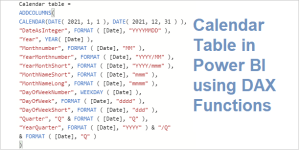 Creating Calendar Table in Power BI using DAX Functions - Learn BI