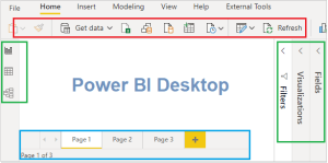 Power BI Desktop - Ribbon, Pages tab, Views, Fields & Visualization ...