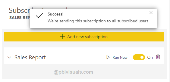 Email subscriptions in Power BI Service - PBI Visuals