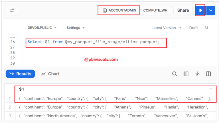Load Parquet file into Snowflake table - Learn BI