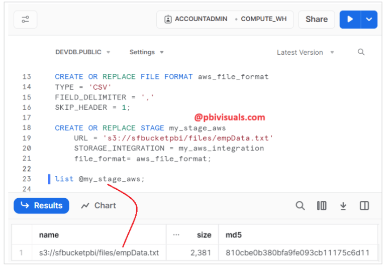 Load data from an AWS S3 bucket into a Snowflake Table - Learn BI